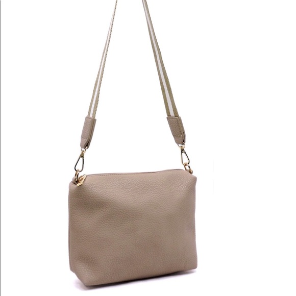 Bags | Vegan Leather Taupe Handbag | Poshmark